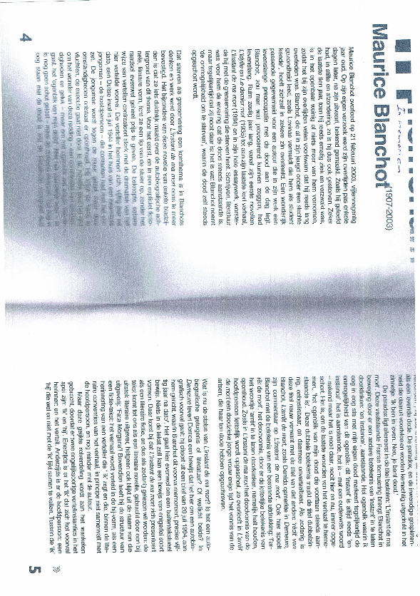 (PDF) In memoriam Maurice Blanchot (2003)