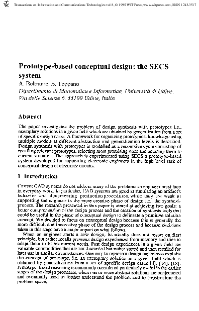 (PDF) Prototype-based Conceptual Design: The SECS System