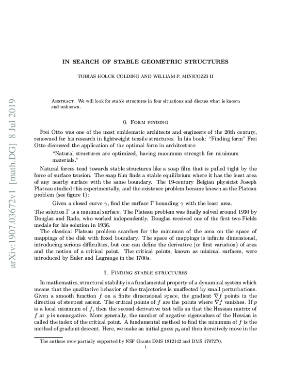 (PDF) In Search of Stable Geometric Structures