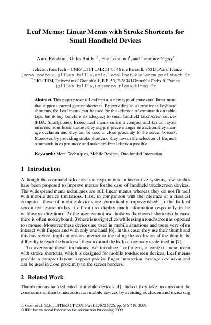 (PDF) Leaf Menus: Linear Menus with Stroke Shortcuts for Small Handheld ...