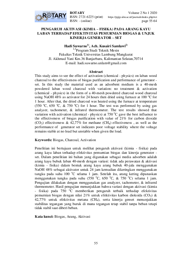 (PDF) Pengaruh Aktivasi (Kimia – Fisika) Pada Arang Kayu Laban Terhadap ...