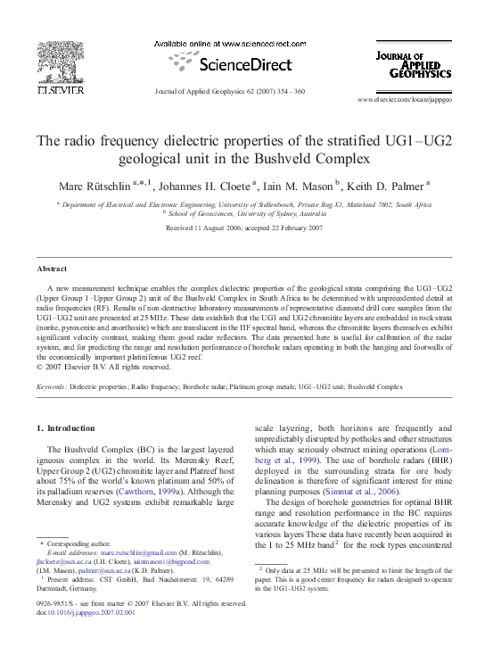(PDF) The radio frequency dielectric properties of the stratified UG1 ...