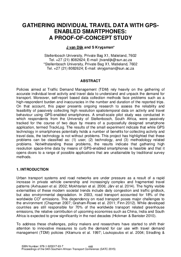(PDF) Gathering individual travel data with GPS-enabled smartphones: A ...