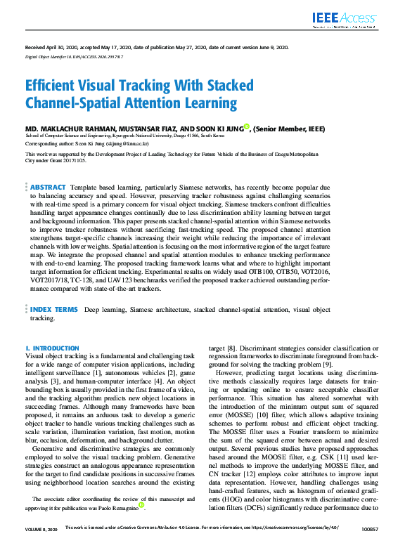 (PDF) Efficient Visual Tracking With Stacked Channel-Spatial Attention Learning