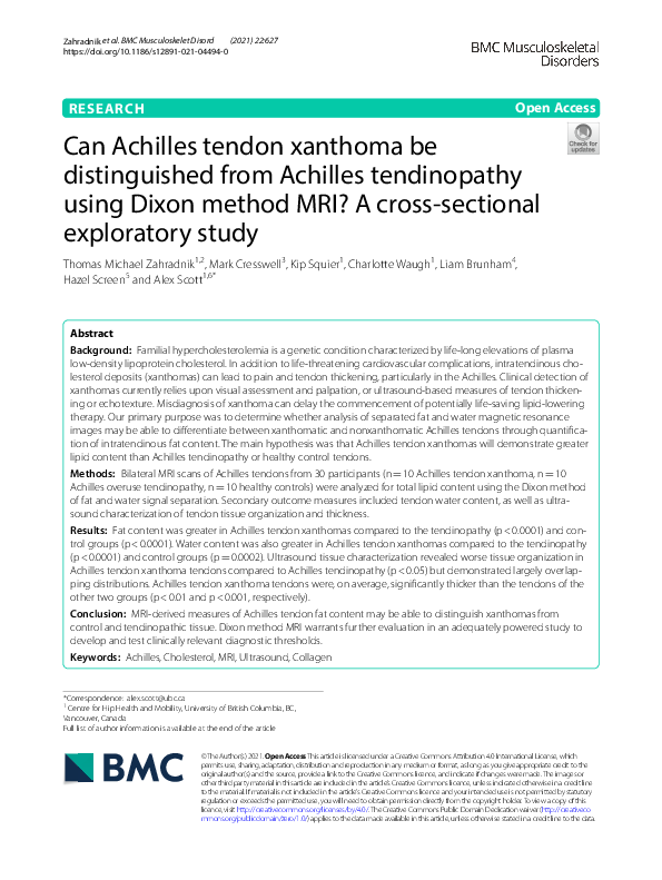 (PDF) Can Achilles tendon xanthoma be distinguished from Achilles ...