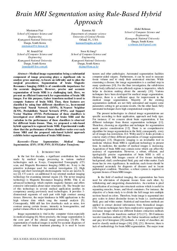 (PDF) Brain MRI Segmentation using Rule-Based Hybrid Approach