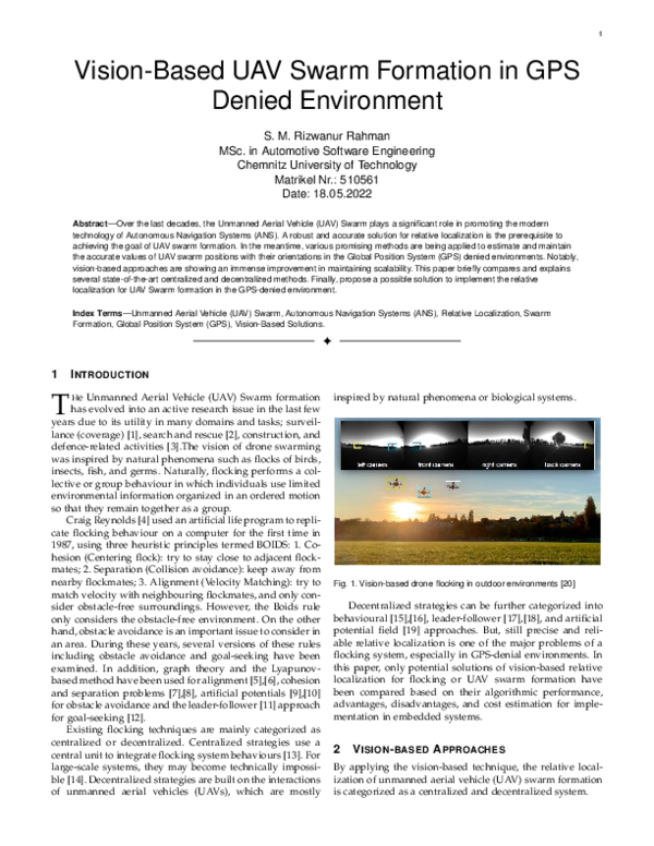 (PDF) Vision-Based UAV Swarm Formation in GPS Denied Environment