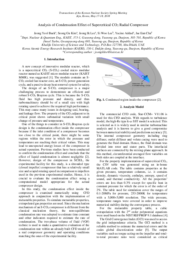 (PDF) Analysis of Condensation Effect of Supercritical CO2 Radial ...