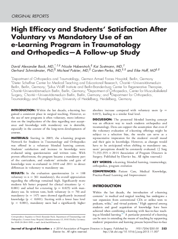 (PDF) High Efficacy and Students’ Satisfaction After Voluntary vs ...