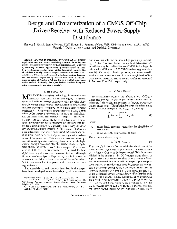 (PDF) Design and characterization of a CMOS off-chip driver/receiver ...