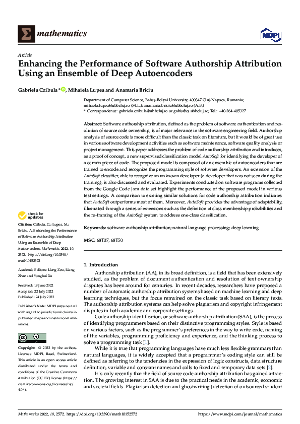 (PDF) Enhancing the Performance of Software Authorship Attribution ...