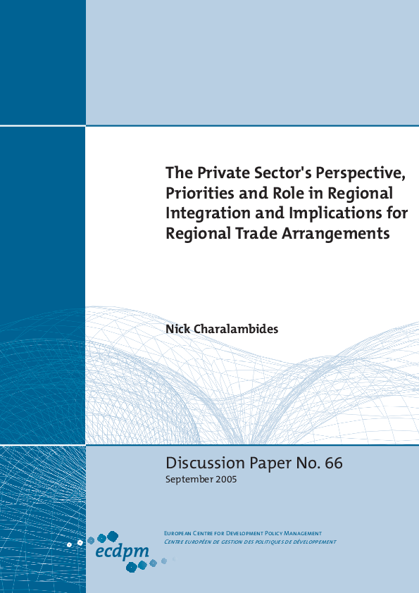 (PDF) The Private Sector's Perspective, Priorities and Role in Regional ...