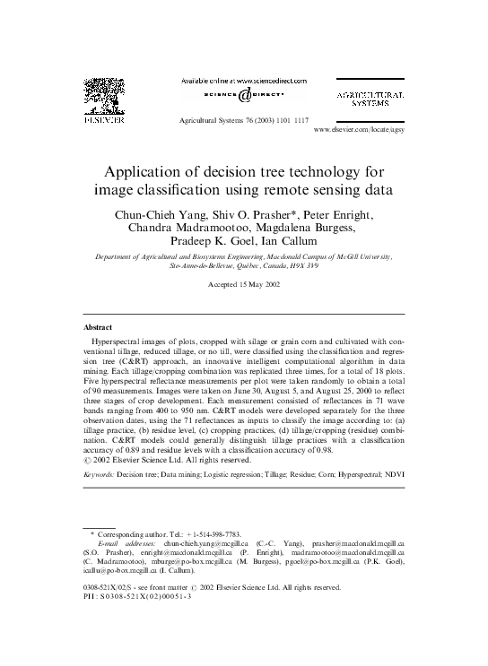 (PDF) Application of decision tree technology for image classification ...