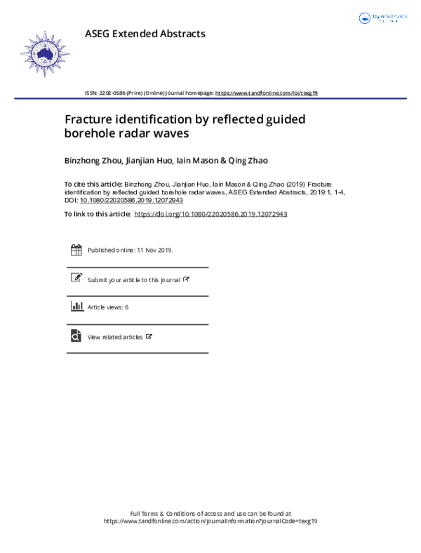 (PDF) Fracture identification by reflected guided borehole radar waves