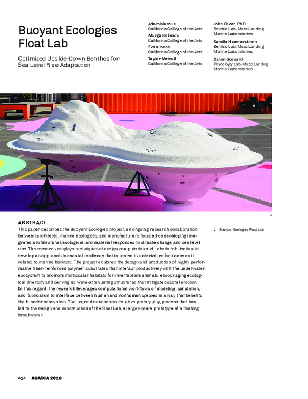 (PDF) Buoyant Ecologies Float Lab. Optimized upside-down benthos for ...