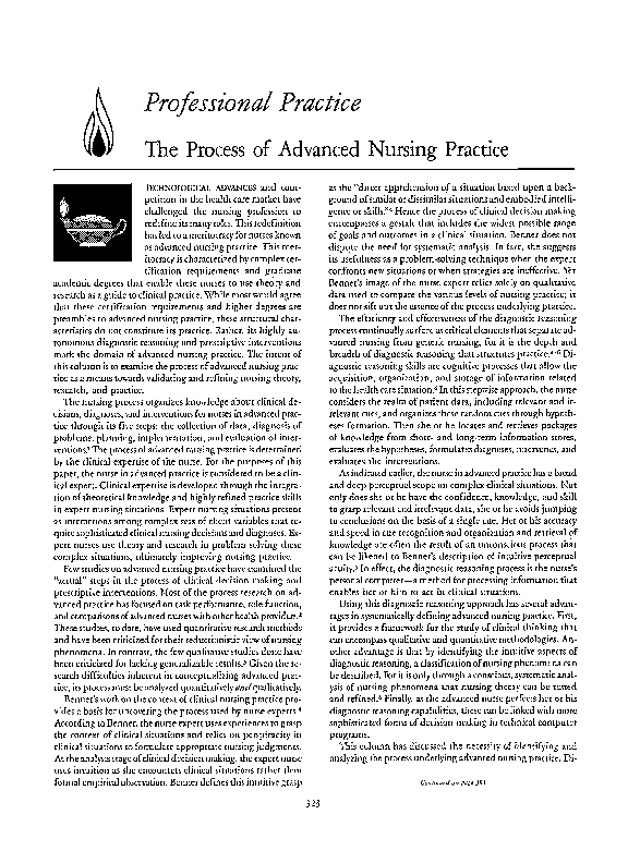 (PDF) The process of advanced nursing practice