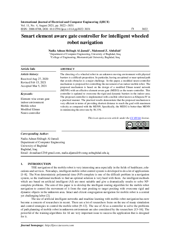 (PDF) Smart element aware gate controller for intelligent wheeled robot ...