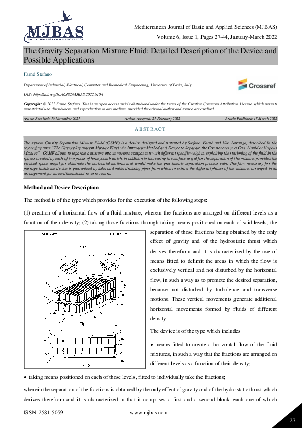 (PDF) The Gravity Separation Mixture Fluid: Detailed Description of the ...