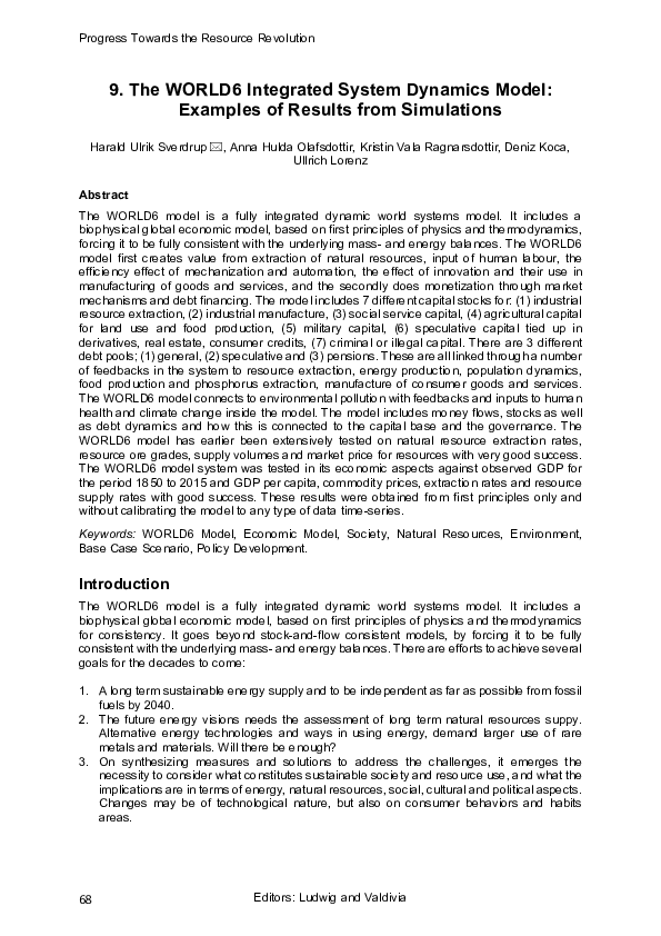 (PDF) The WORLD6 Integrated System Dynamics Model: Examples of Results ...