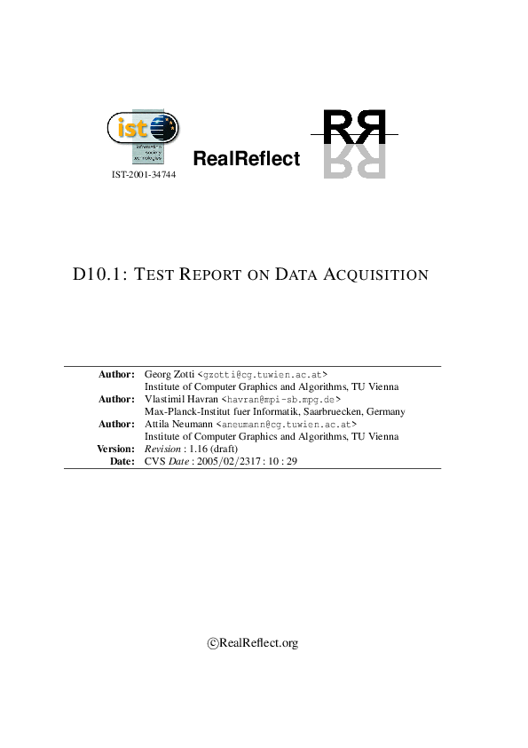 (PDF) D10.1: Test Report on Data Acquisition