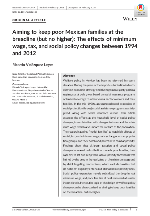 (PDF) Aiming to keep poor Mexican families at the breadline (but no ...