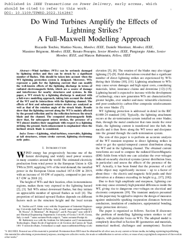 (PDF) Do Wind Turbines Amplify the Effects of Lightning Strikes A Full ...