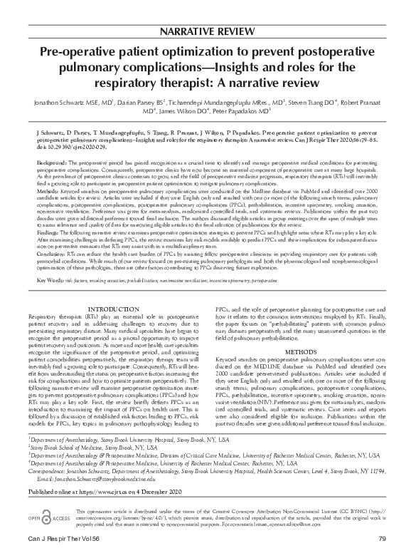 (PDF) Pre-operative patient optimization to prevent postoperative ...