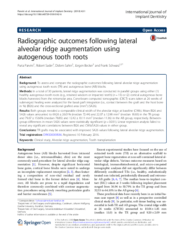 (PDF) Radiographic outcomes following lateral alveolar ridge ...