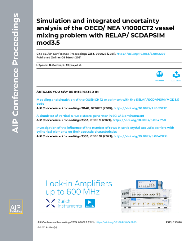 (PDF) Simulation and integrated uncertainty analysis of the OECD/ NEA ...