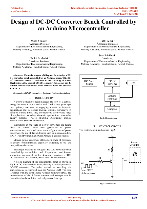 Pdf Design Of Dc Dc Converter Bench Controlled By An Arduino Microcontroller