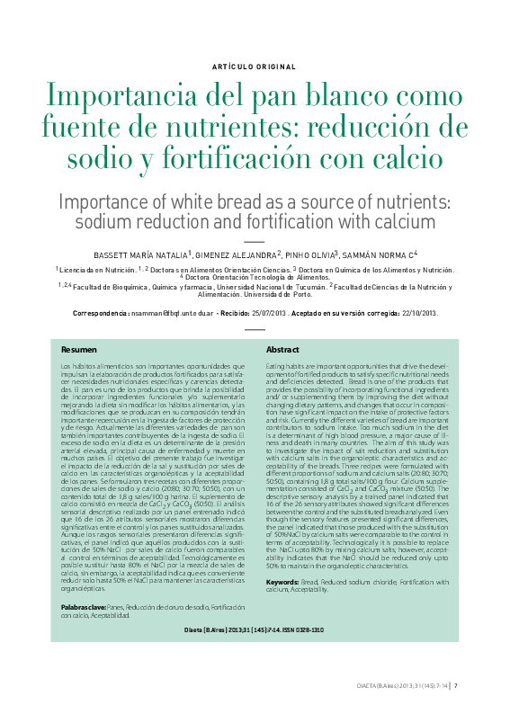 (PDF) Importance of white bread as a source of nutrients: sodium ...