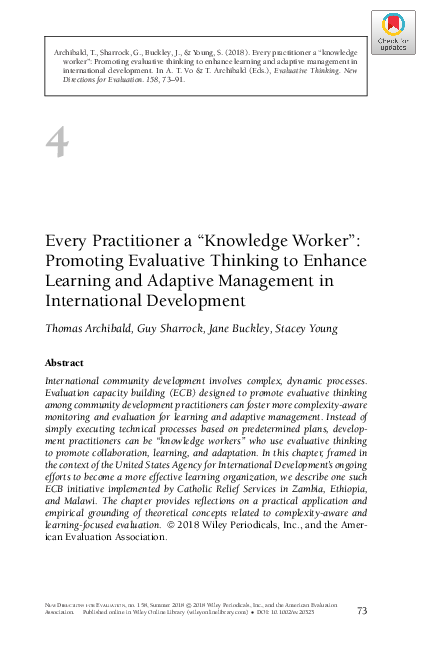 (PDF) Every Practitioner a “Knowledge Worker”: Promoting Evaluative ...