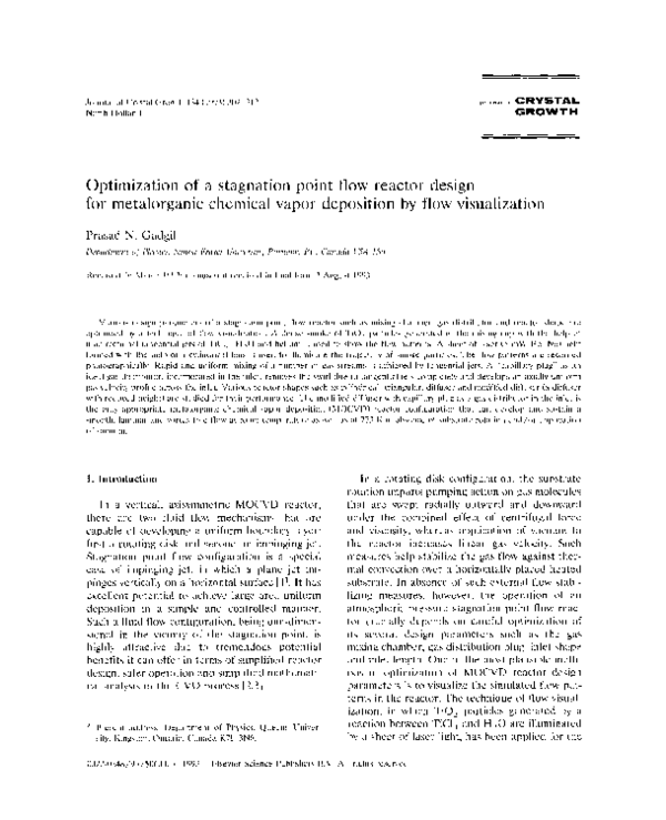 (PDF) Optimization of a stagnation point flow reactor design for ...