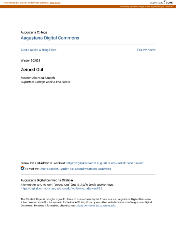 (PDF) Zeroed Out | Moreen Akomea-Ampeh - Academia.edu