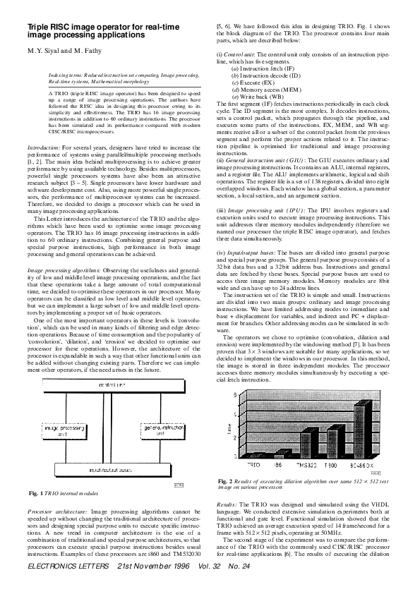 (PDF) Triple RISC image operator for real-time image processing applications