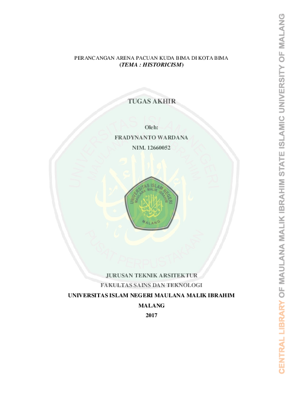 (PDF) Perancangan arena pacuan kuda Bima di Kota Bima: Tema historicism