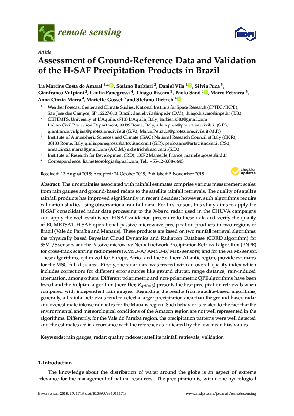 (PDF) Assessment of Ground-Reference Data and Validation of the H-SAF ...
