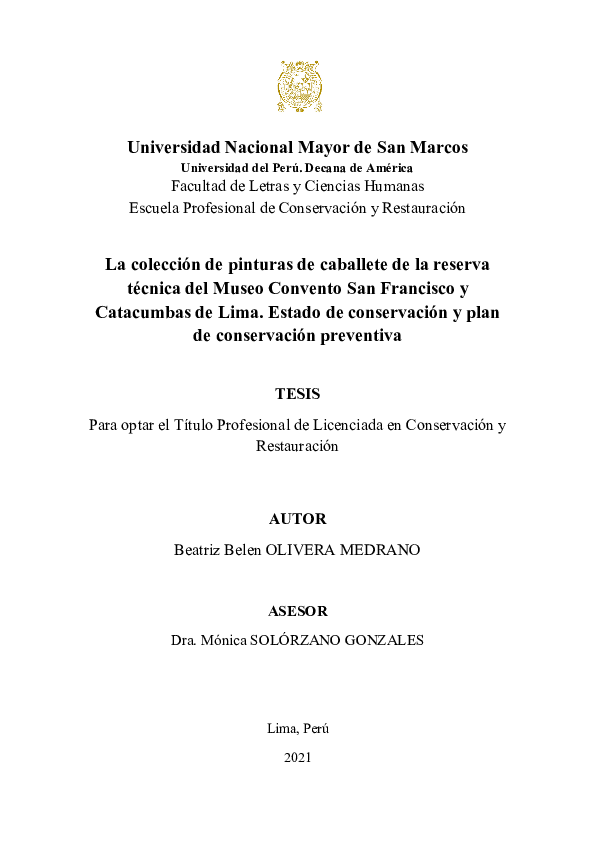 (PDF) La colección de pinturas de caballete de la reserva técnica del Museo Convento San ...