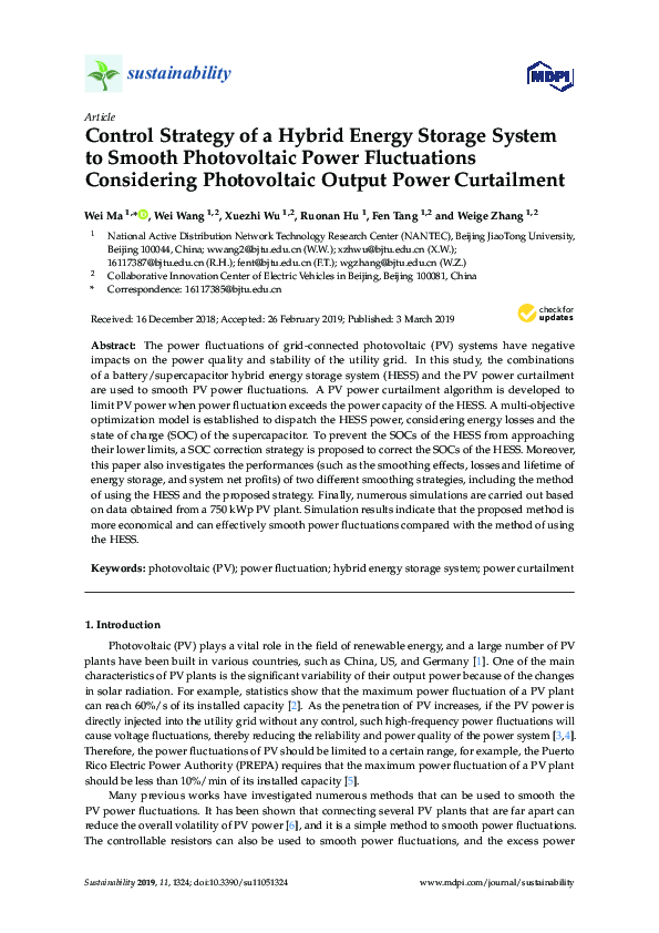 (PDF) Control strategy of hybrid energy storage system in diesel ...