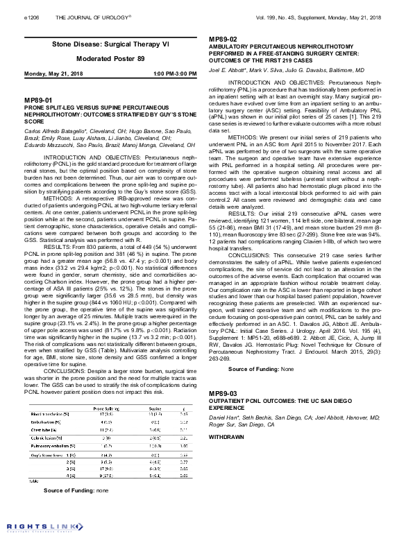 (PDF) MP89-01 Prone Split-Leg Versus Supine Percutaneous ...