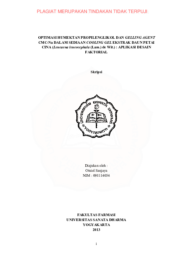 (PDF) Optimasi humektan propilenglikol dan Gelling Agent CMC-Na dalam ...