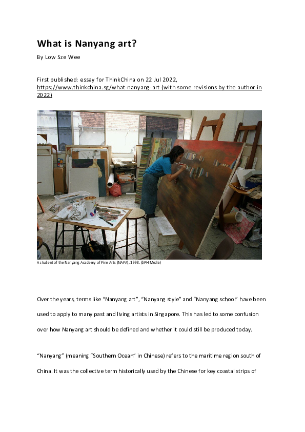 (PDF) What is Nanyang art?