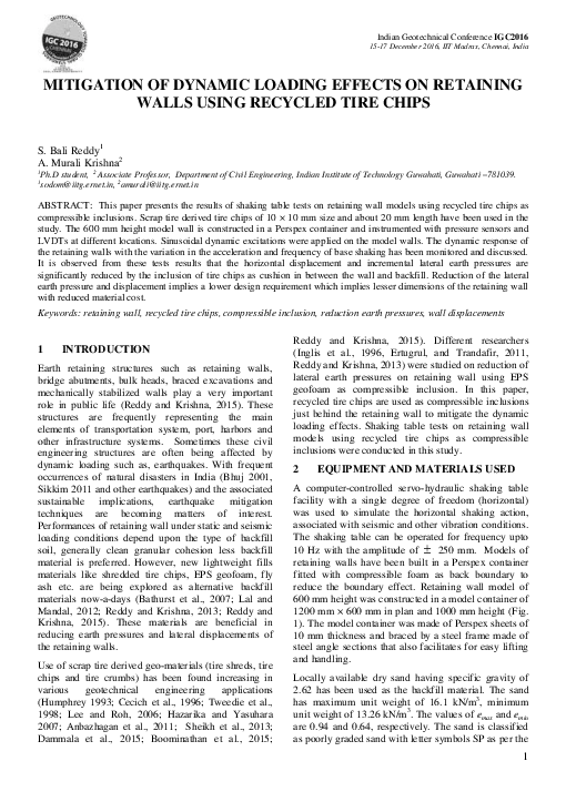 (PDF) Mitigation of Dynamic Loading Effects on Retaining Walls Using ...