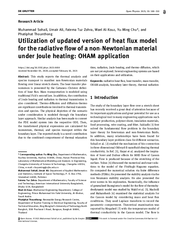 Pdf Utilization Of Updated Version Of Heat Flux Model For The