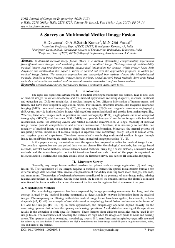 (PDF) A Survey on Multimodal Medical Image Fusion