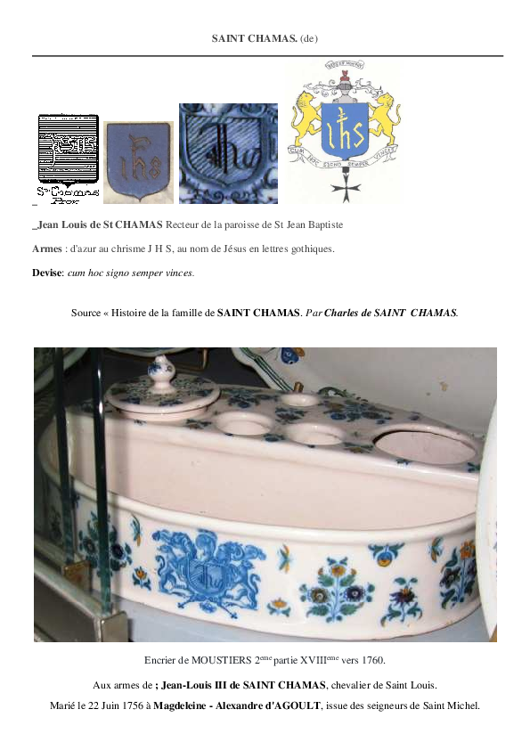 (PDF) Encrier armorié de MOUSTIERS vers 1760.