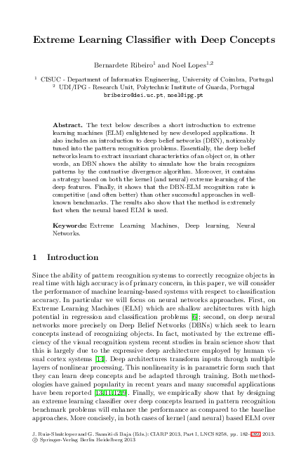 (PDF) Extreme Learning Classifier with Deep Concepts | Bernardete Ribeiro - Academia.edu