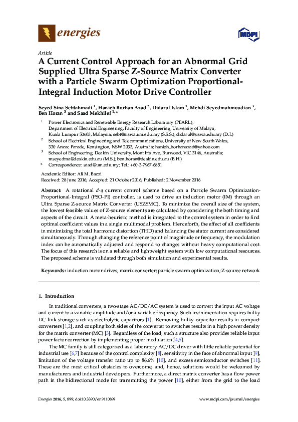 (PDF) A Current Control Approach for an Abnormal Grid Supplied Ultra ...