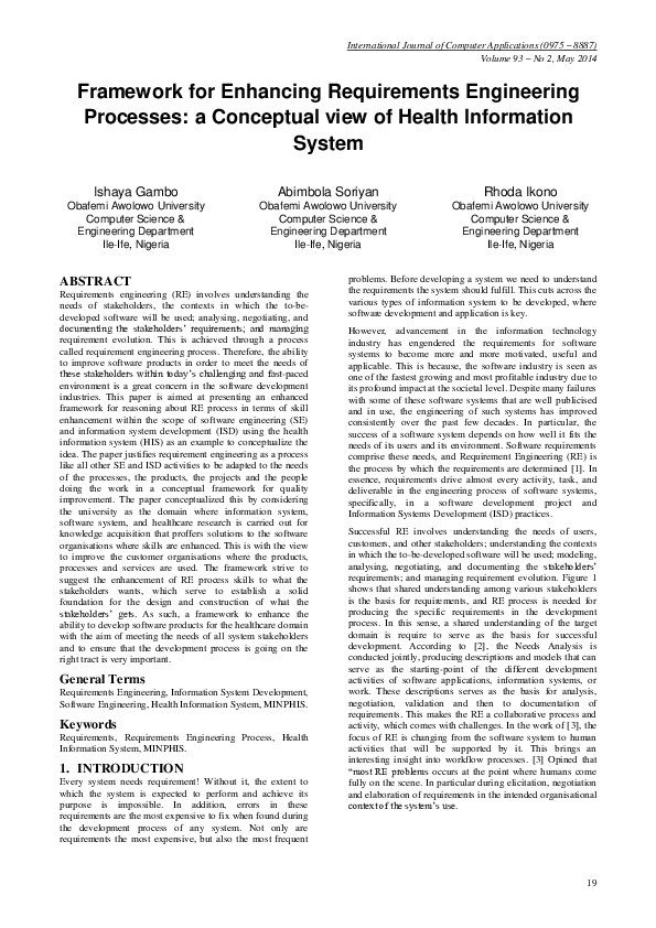 (PDF) Processes: a Conceptual view of Health Information
