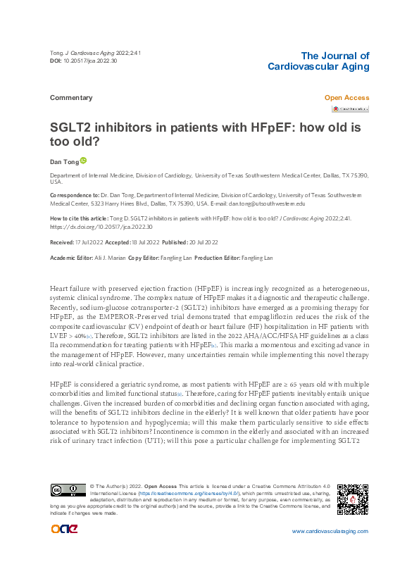 (PDF) SGLT2 inhibitors in patients with HFpEF: how old is too old